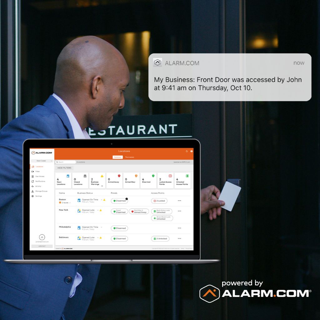 Alarm.com Interactive Commercial With Central Station Monitoring Annua