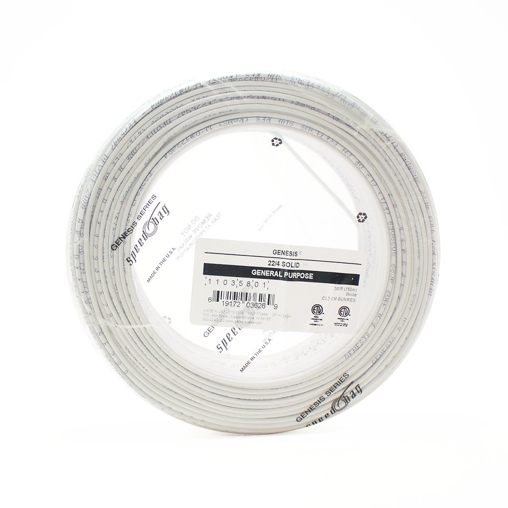 500 ft. roll of 22 ga. 4 conductor solid wire